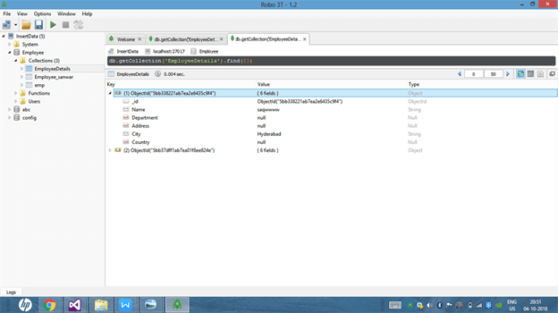 Update Operation In Mongodb Using Robo 3t